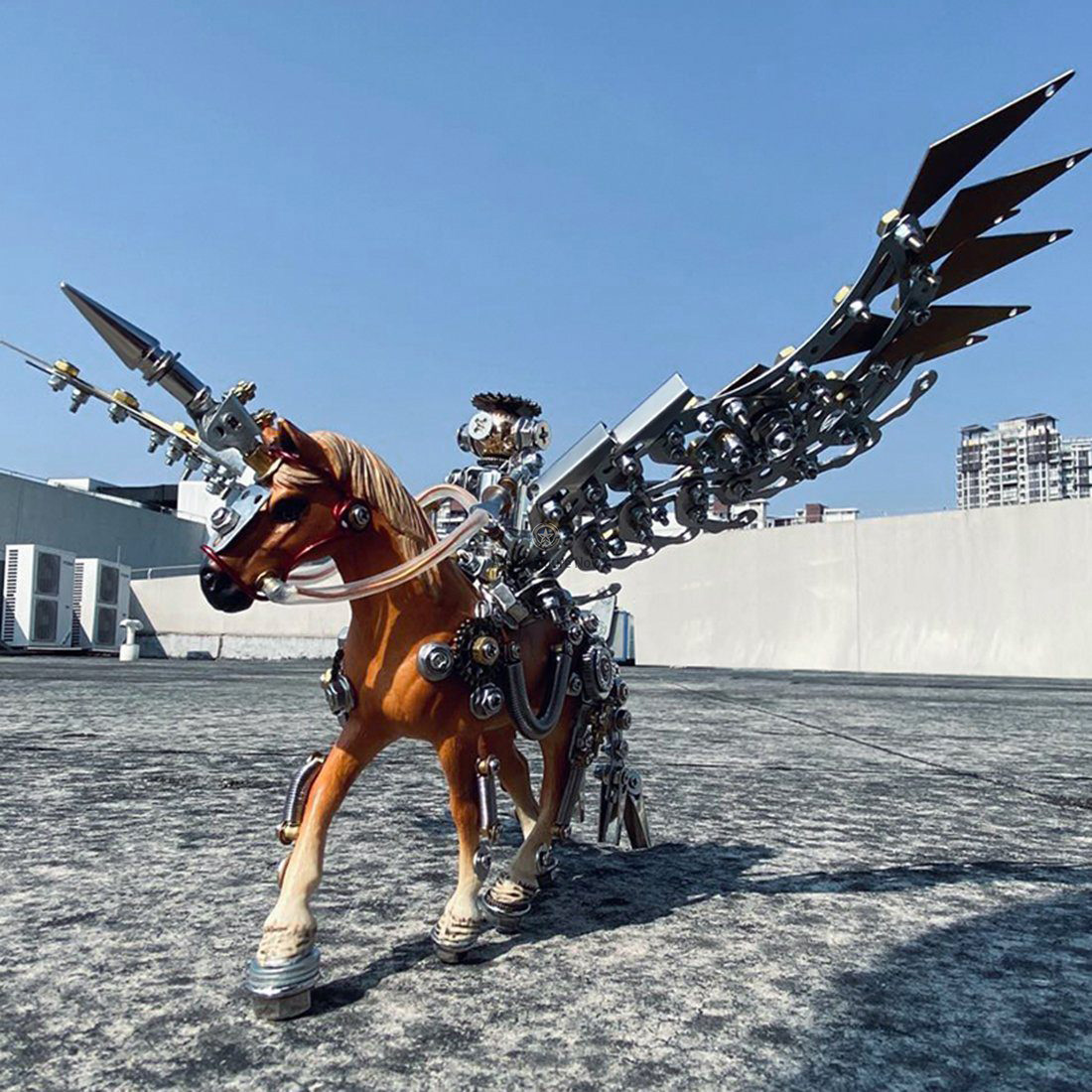 DIY 3D Assembly Metal Mechanical Winged Unicorn Model Kit