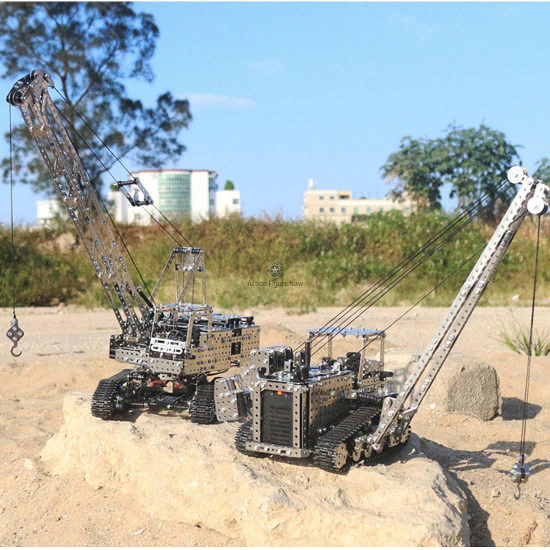 2400+ Pcs 2-in-1 3D Metal RC Engineering Crane Model Building Kit
