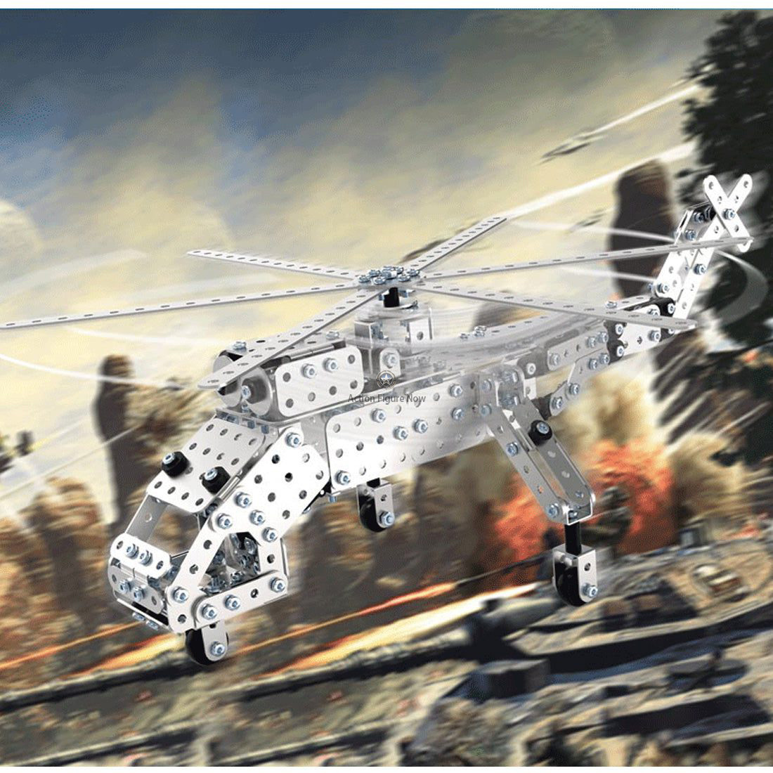 3D DIY Assembly Metal Military Warplane & Helicopter Model Kits Puzzle