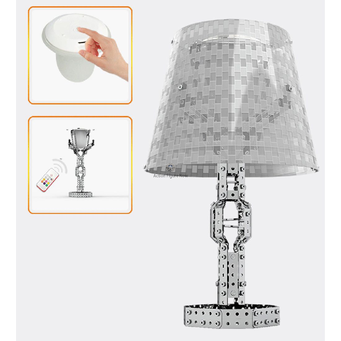 700-Piece 2-in-1 3D Metal Remote Control Table Lamp Model Kit Puzzle Toy