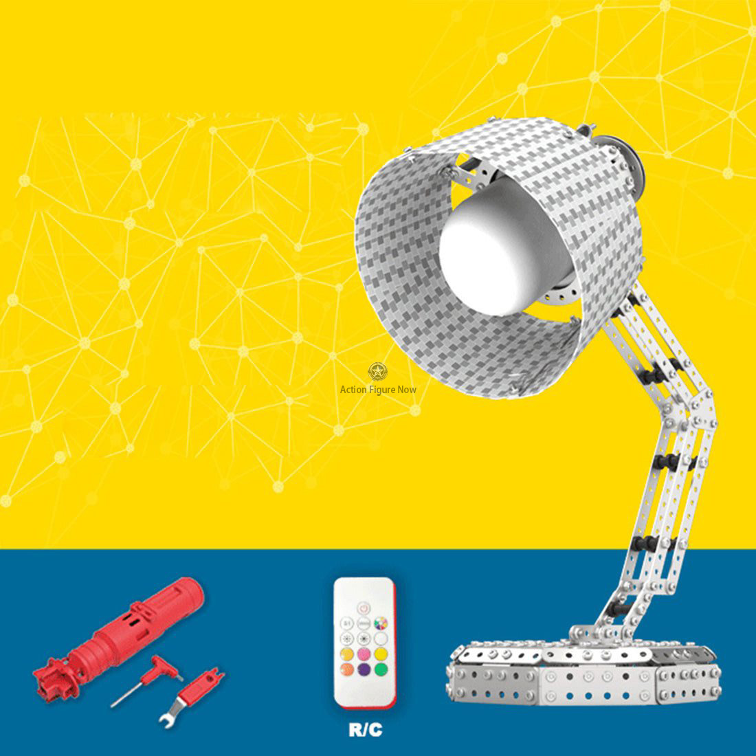 700-Piece 2-in-1 3D Metal Remote Control Table Lamp Model Kit Puzzle Toy