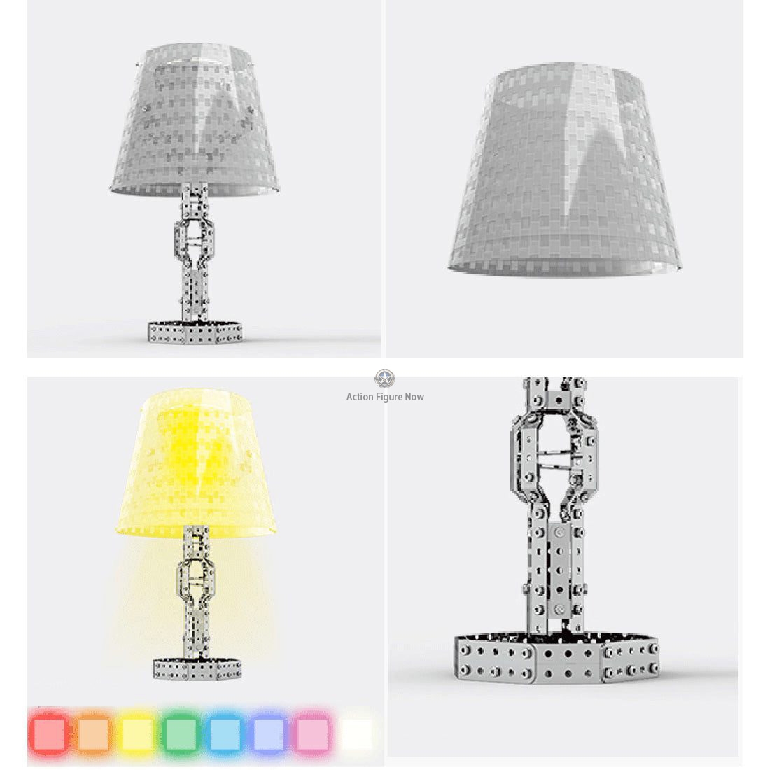 700-Piece 2-in-1 3D Metal Remote Control Table Lamp Model Kit Puzzle Toy