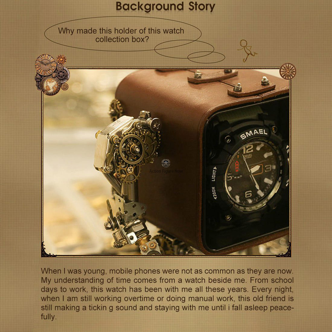 Steampunk Assembly Chronos Robotic Watch Display Stand