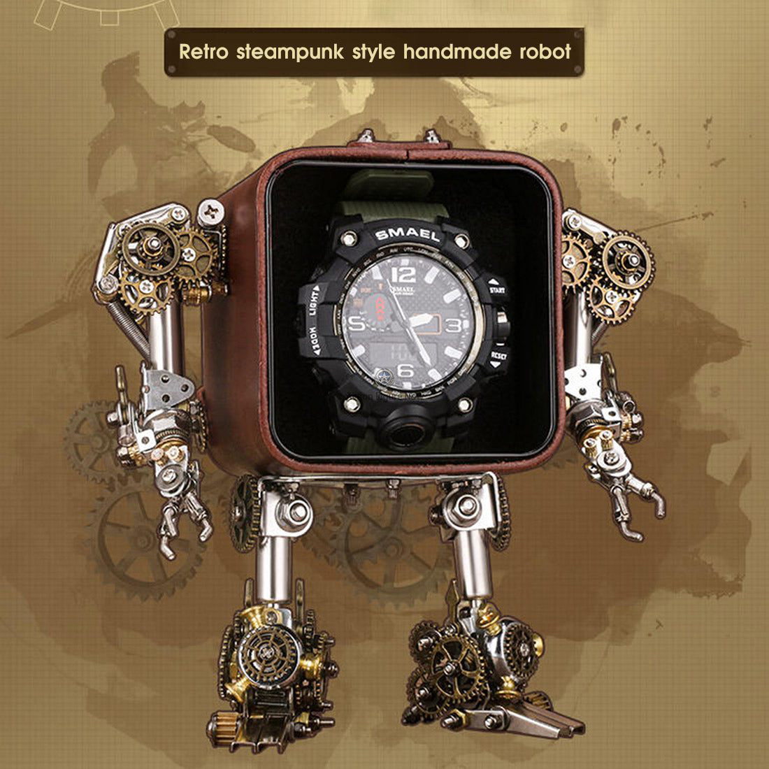 Steampunk Assembly Chronos Robotic Watch Display Stand