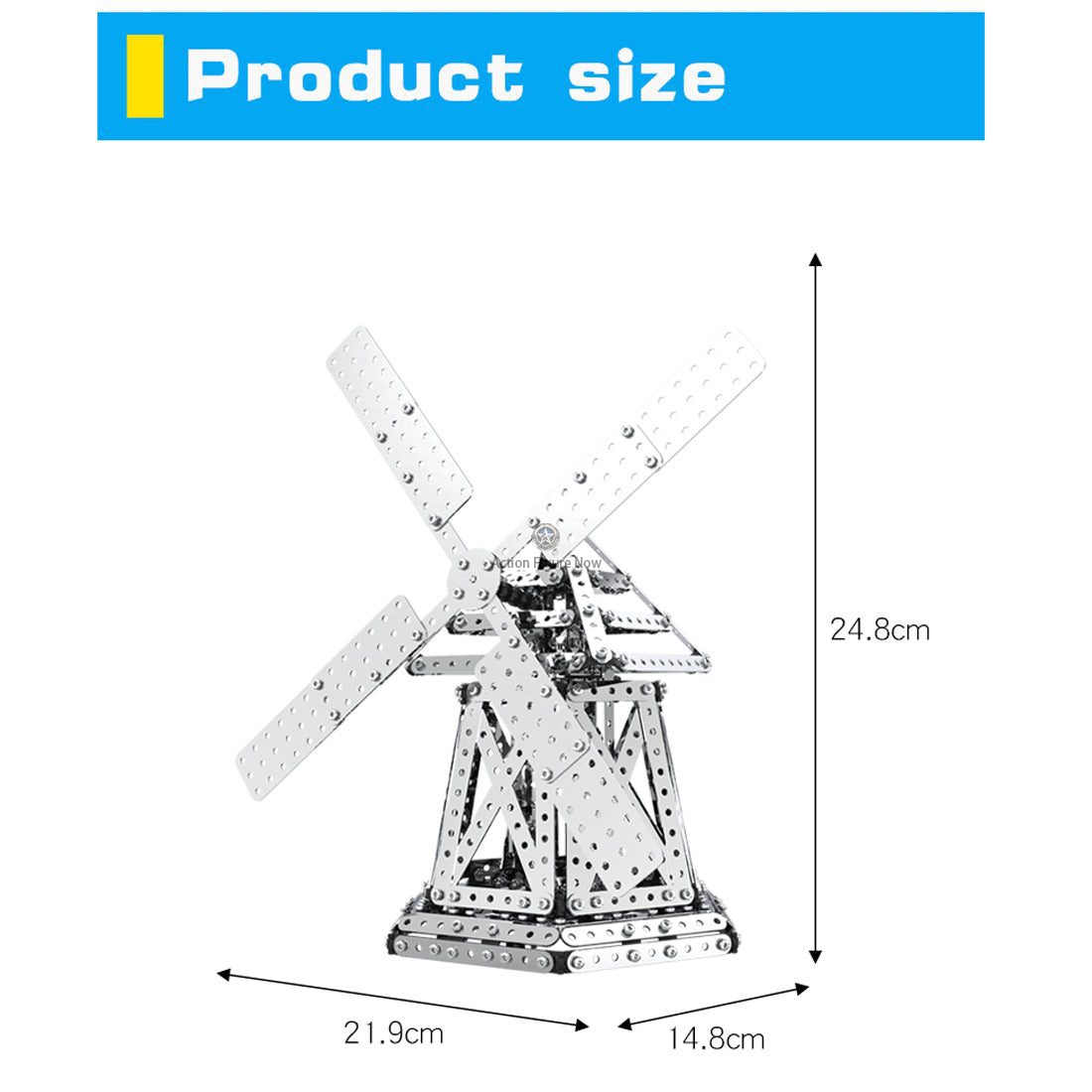 Windmill Assembly Kit - DIY Stainless Steel Screw Puzzle Model Kit for Kids