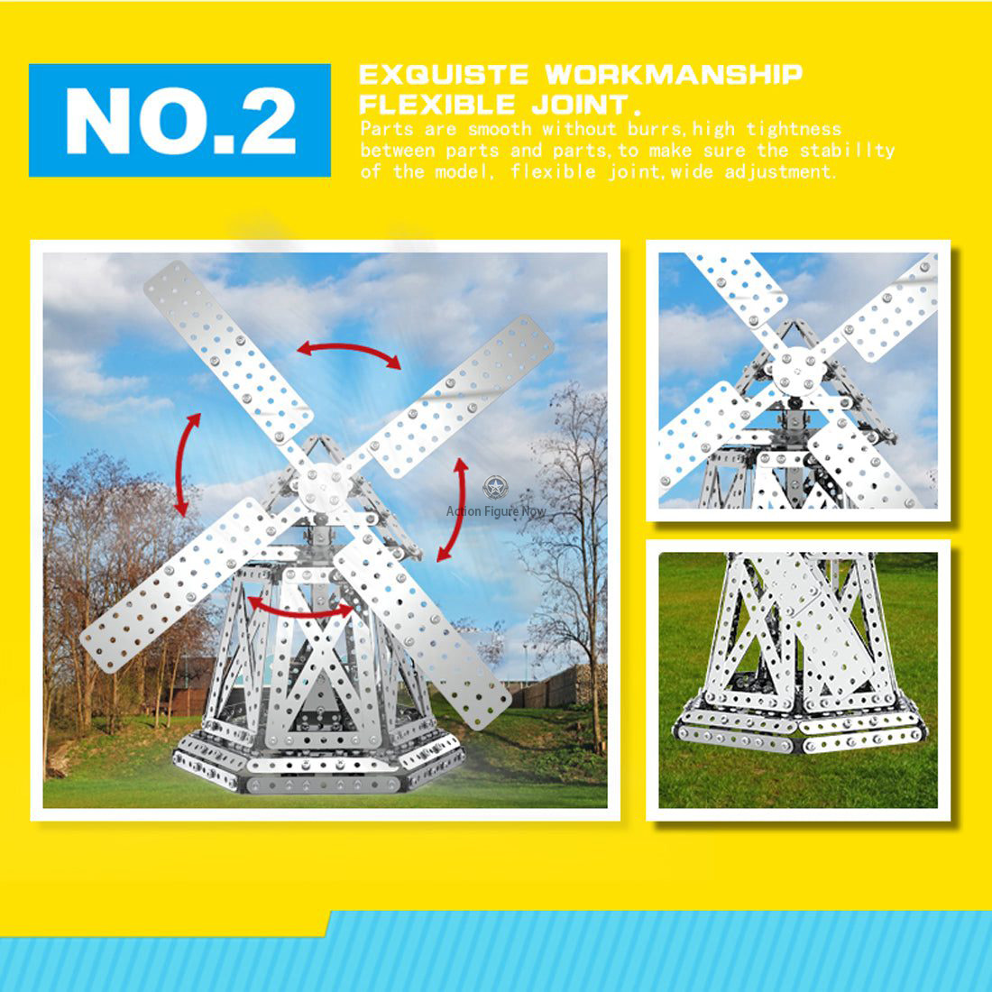 Windmill Assembly Kit - DIY Stainless Steel Screw Puzzle Model Kit for Kids