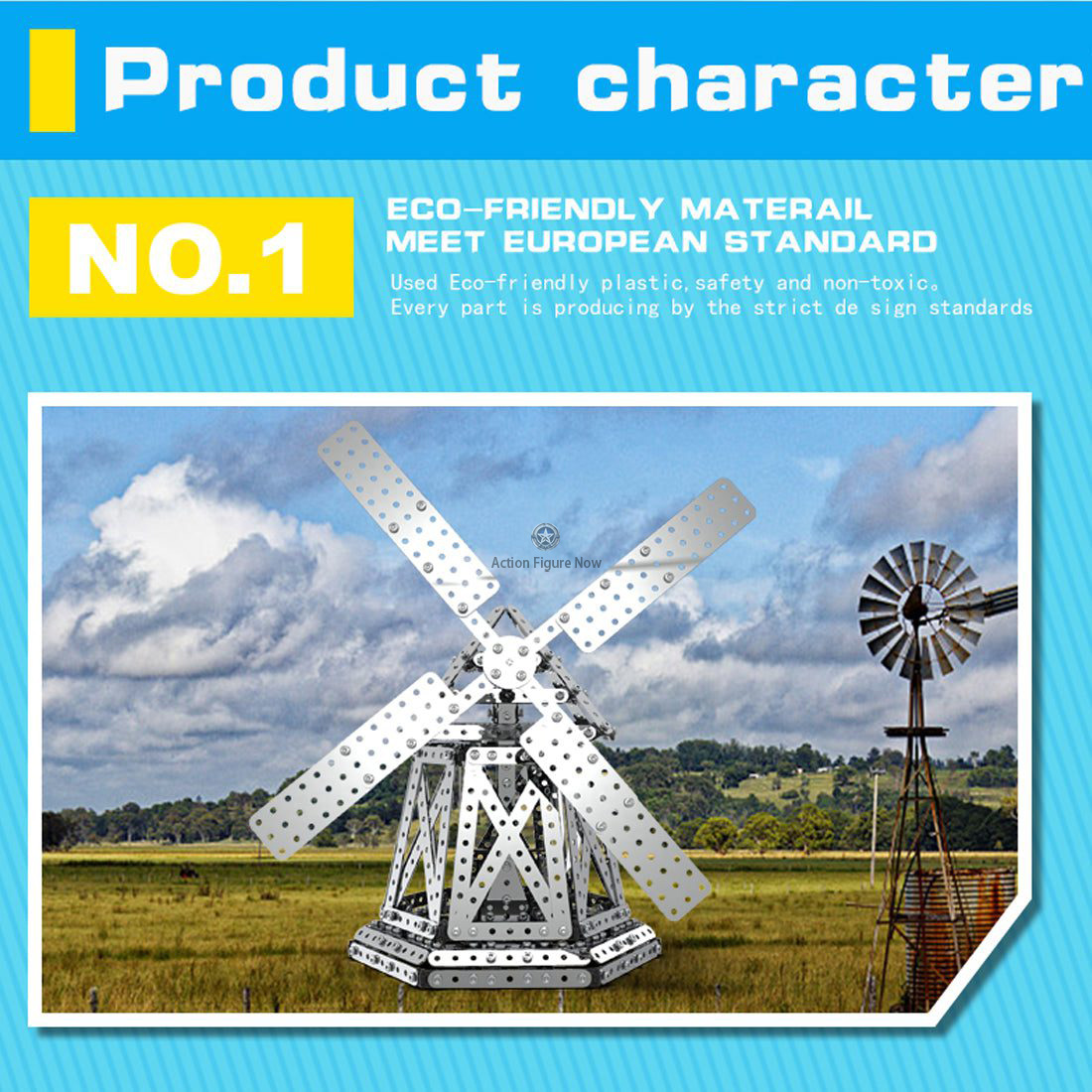 Windmill Assembly Kit - DIY Stainless Steel Screw Puzzle Model Kit for Kids
