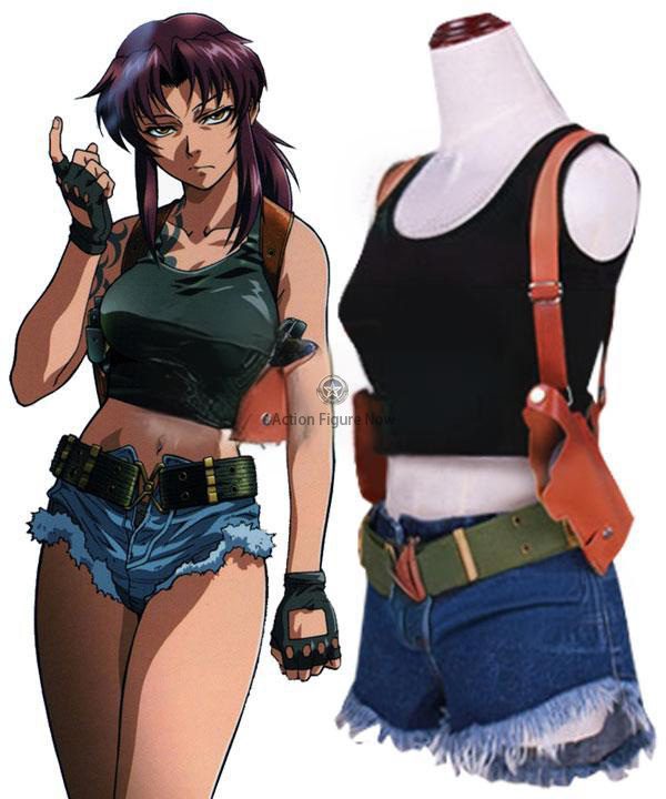 Black Lagoon Revy Two Hands Up Gun Cosplay Costume