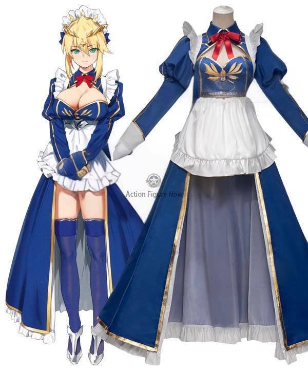 Fate/Grand Order Lancer Artoria Pendragon Maid Blue Cosplay