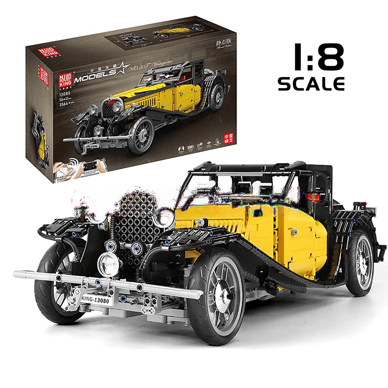 ActionFigureNow 13080 Motorized Vintage T50 Car Model Building Kit with ...