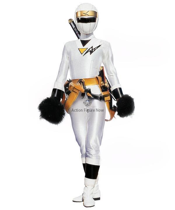 Mighty Morphin Alien Rangers White Aquitar Ranger Cosplay Outfit