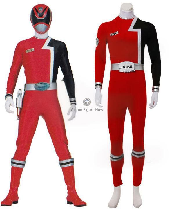 Red Power Rangers SPD Ranger Cosplay Outfit