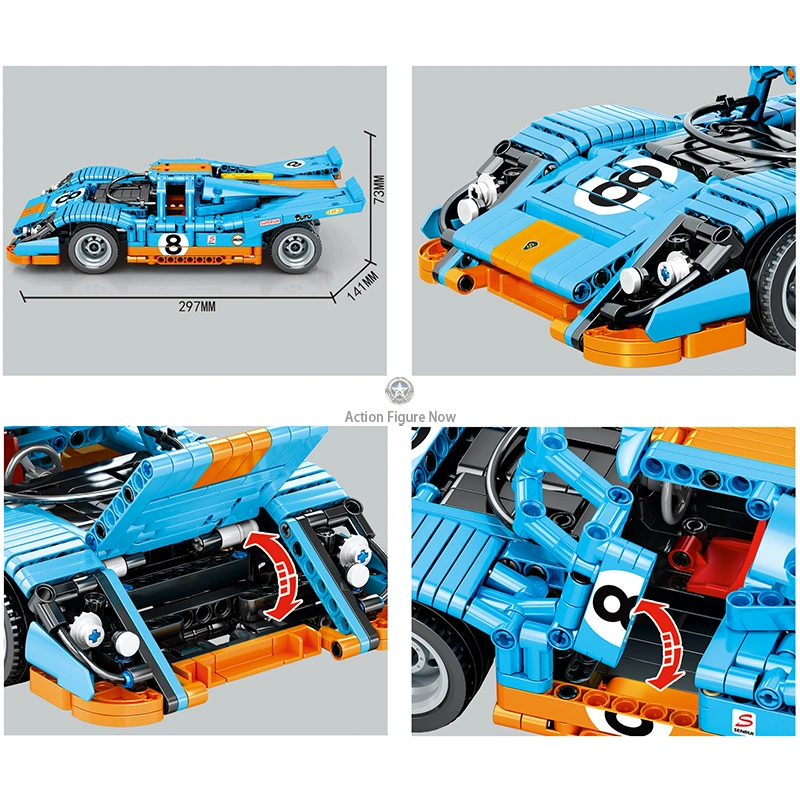 1970 Le Mans Race Car - Remote Controlled Building Set with 783 Bricks