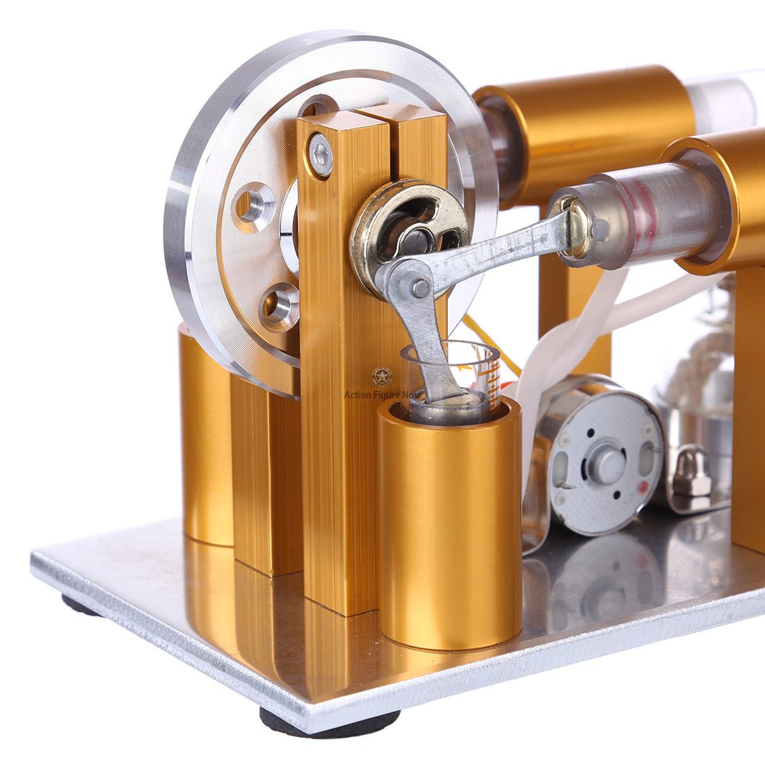 Stirling Engine Model: Two-Cylinder Physics Experiment and Generator
