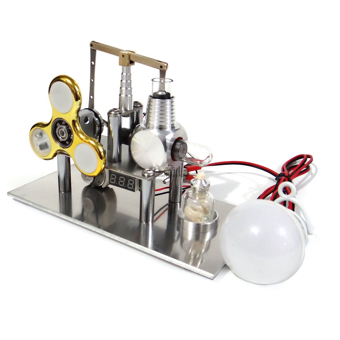 ENJOMOR Stirling Engine Generator with Luminous Gyroscope Bulb and ...