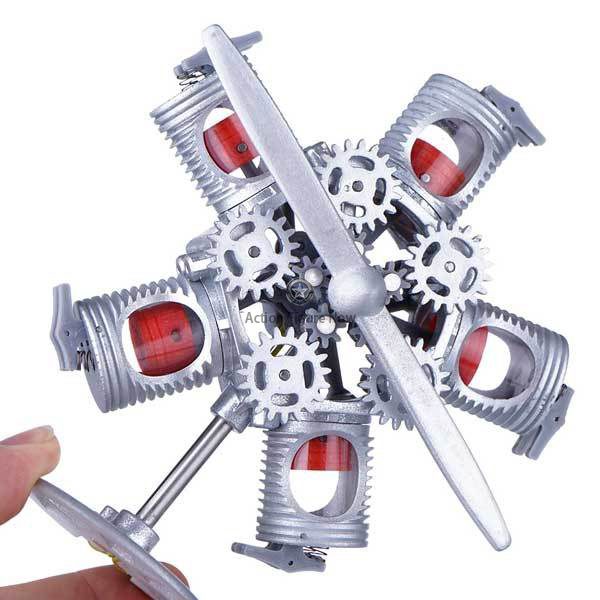 5-Cylinder Radial Engine Kit with USB-Powered Motor (STEM Toy)