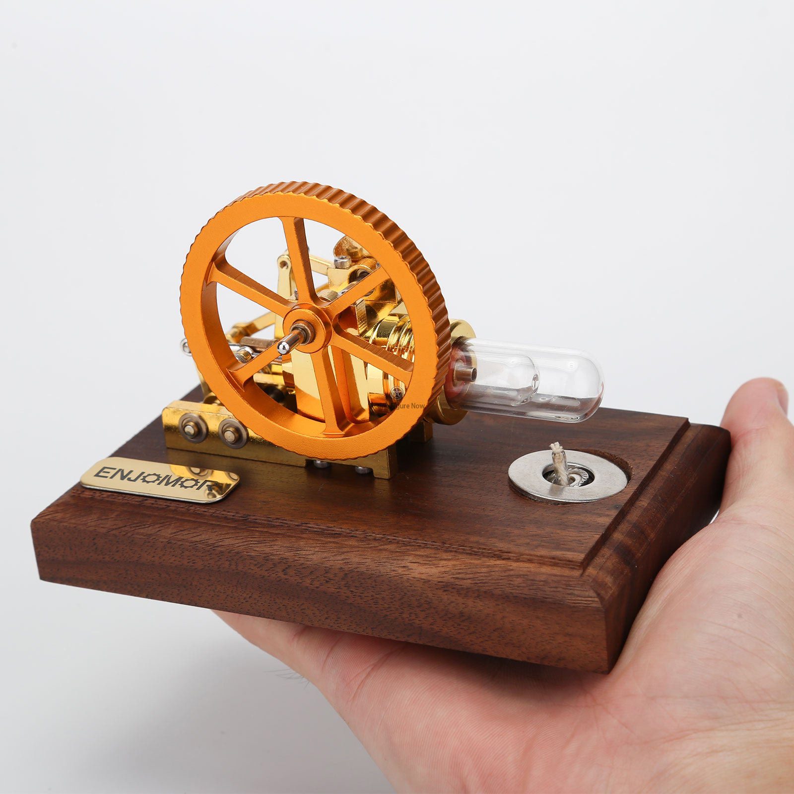 ENJOMOR Mini Gamma Hot Air Stirling Engine Model | External Combustion ...