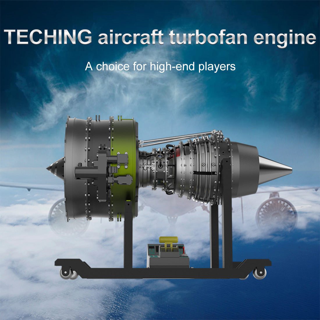 TECHING DIY Turbofan Jet Engine Model Kit - 1/10 Scale Full Metal Dual ...