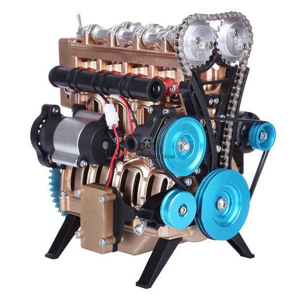 Mini 4-Cylinder Engine Model Kit: Car Engine Building Kit for Kids and ...