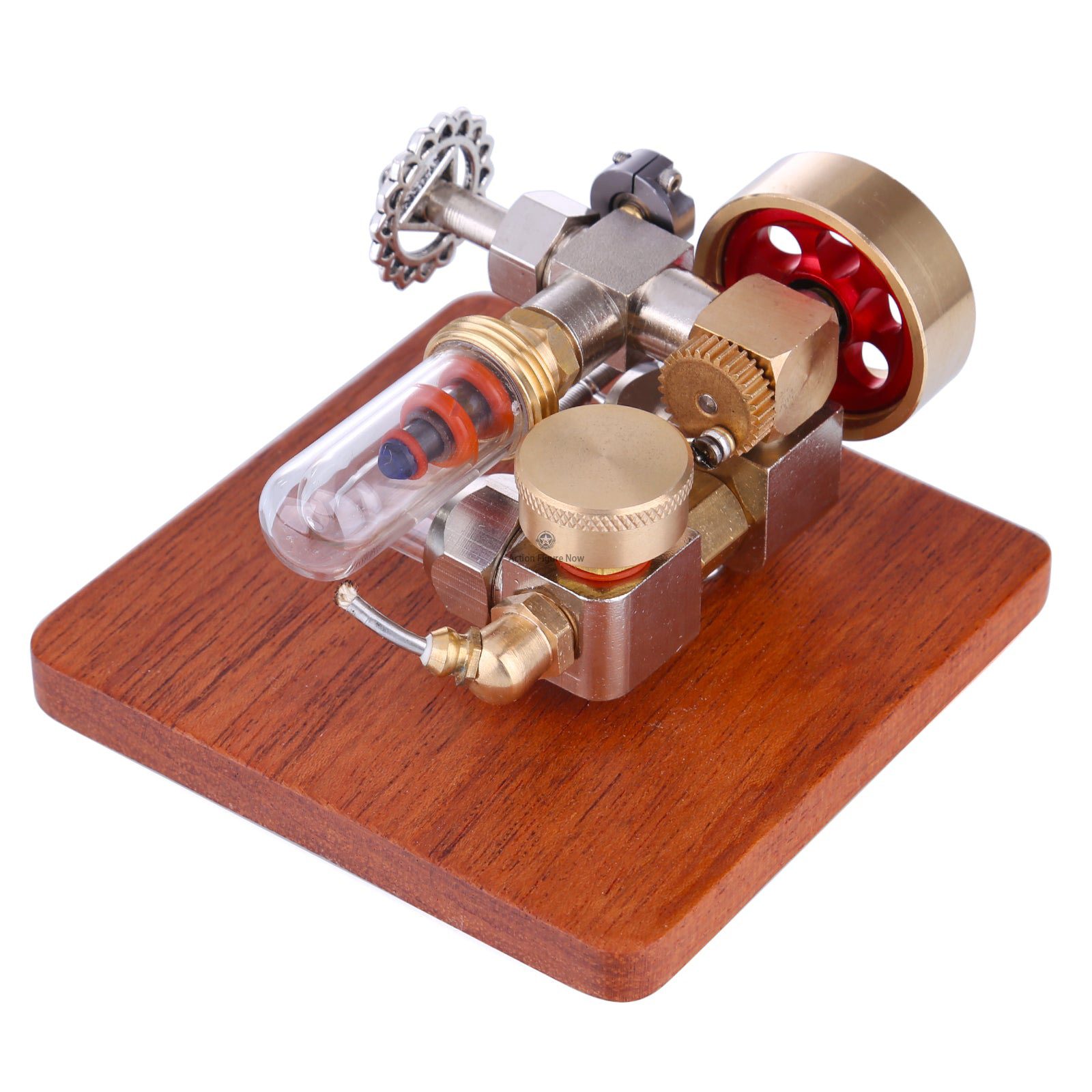 Adjustable Mini Stirling Engine Model with Wooden Base: Educational Toy ...